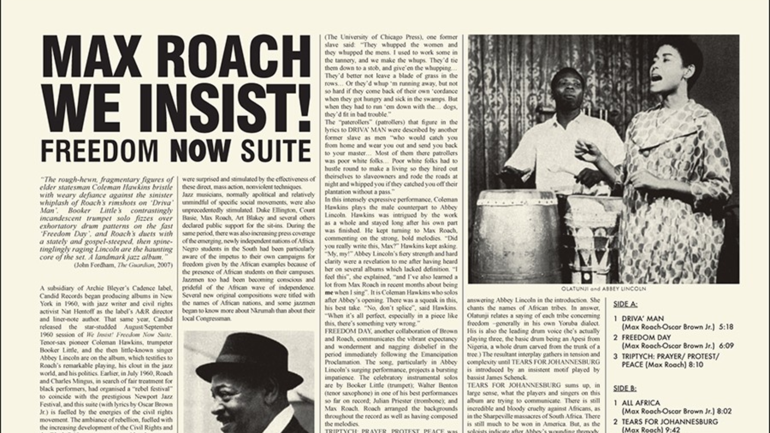 Max Roach – We Insist! Freedom Now Suite – Tracks & Tales — A Global ...